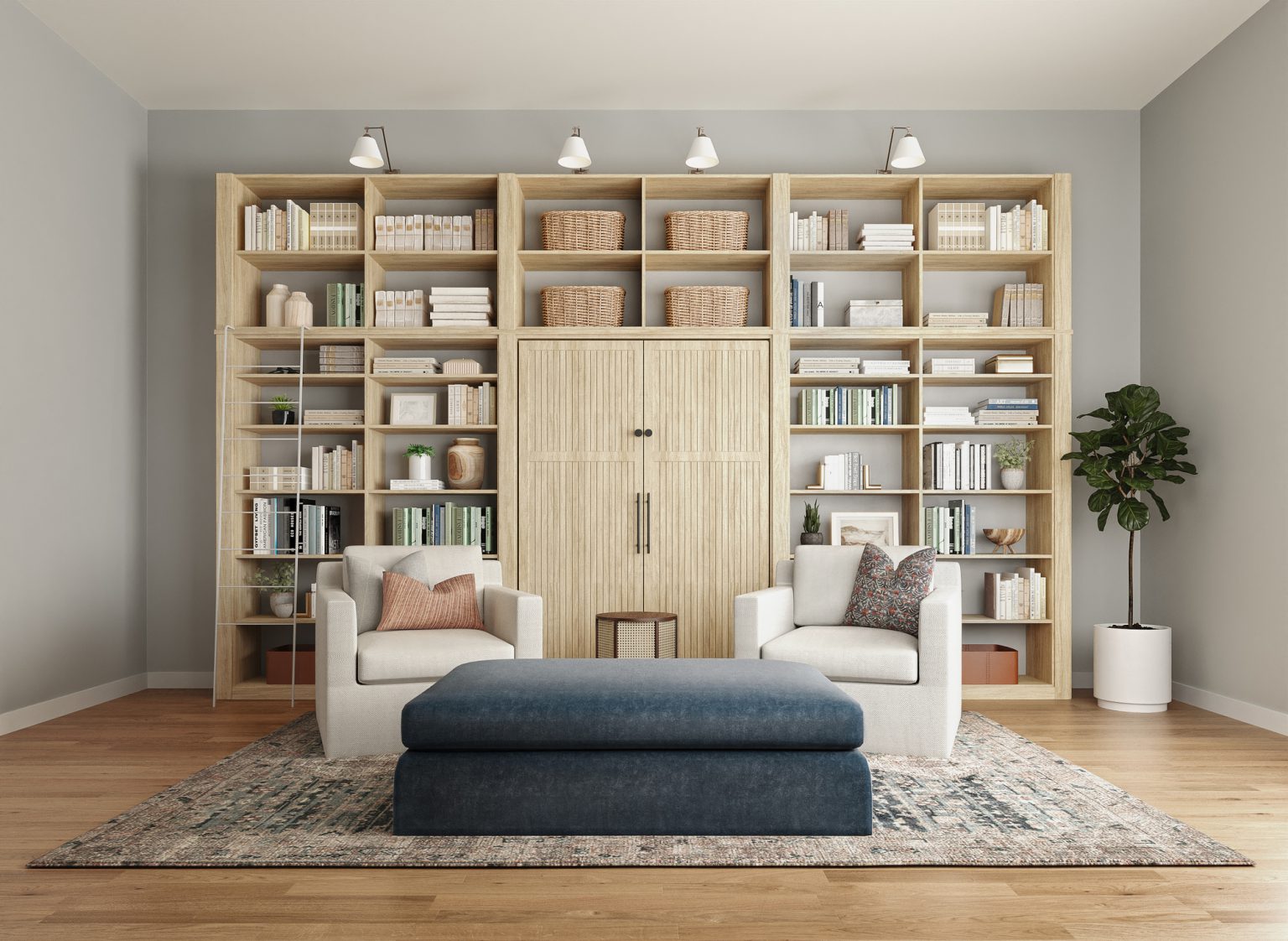 Murphy Bed & Built-In Library | Inspired Closets