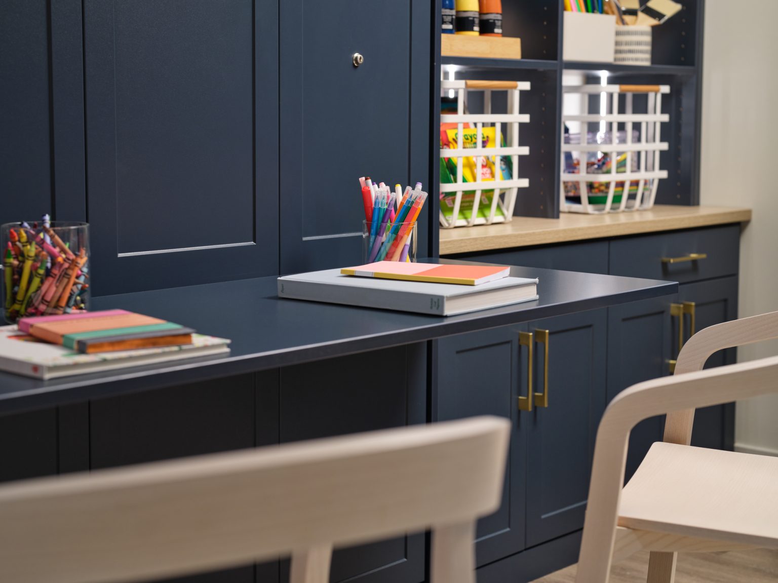 Custom Navy Blue Murphy Bed | Inspired Closets